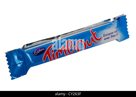 Cadbury Time Out Chocolate Bar On Black Background Shot In Studio Stock ...