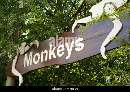Monkeys Zoo Sign Stock Photo - Alamy