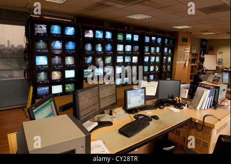 Emergency Control room with CCTV Monitors Stock Photo - Alamy