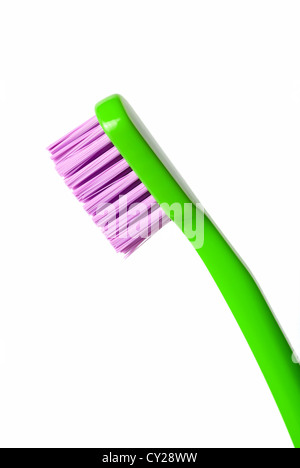 Colored toothbrush diagonally isolated on white background Stock Photo ...