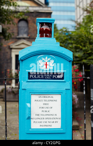 Police public call post in Piccadilly Circus, London Stock Photo - Alamy