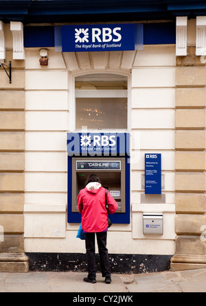 RBS Royal bank of Scotland ATM cash machine in Cambridge England UK ...
