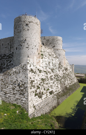 Moat of Krak des Chevaliers, a medieval crusaders castle in Talkalakh ...