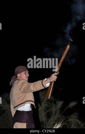 Unidentified bandit at historical reenactment of 1840's spanish world ...