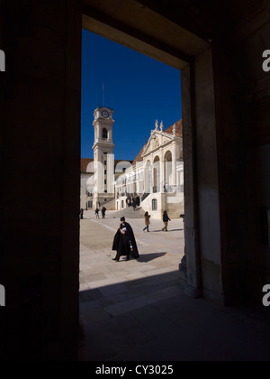 University of Coimbra student with traditional academic attire traje ...