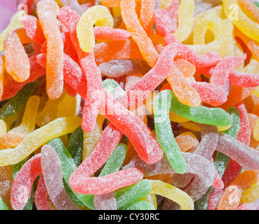 Multi-colored gummy candies served in a children's party Stock Photo ...