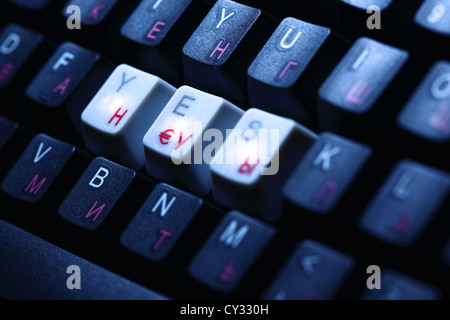 keyboard yes key macro close up Stock Photo - Alamy
