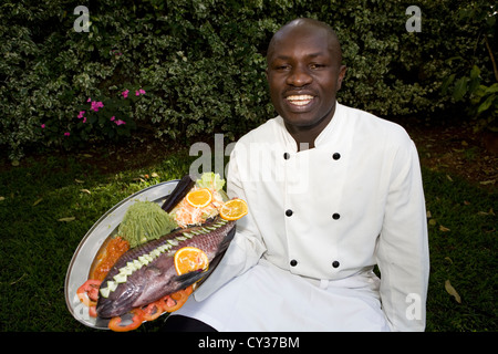 African waiter in Hotel, Kenya Stock Photo - Alamy