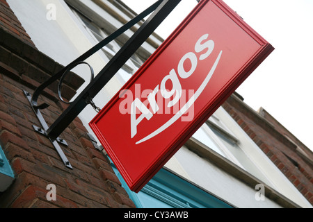 Exterior shopfront of an Argos store in Wood Green Shopping City, North ...