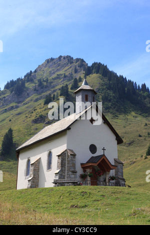 Refuge de Graydon, a small Chapel in the Alpine village of Graydon in ...