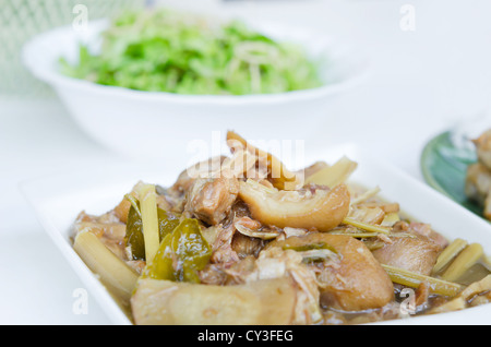 stewed pork knuckle with vegetable and herb , asian style food Stock ...