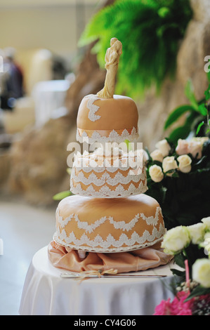 A beautiful big cake for a special event. Sweet table for special party ...