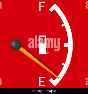 Low fuel sign isolated on a white background Stock Photo - Alamy