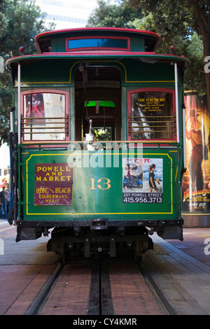 Empty cable car in San Francisco California USA Stock Photo - Alamy