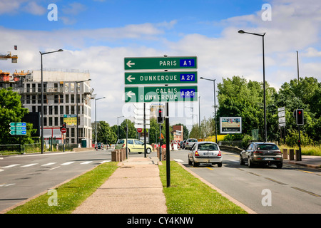 French motorway sign Calais Nord Pas-de-Calais Stock Photo - Alamy