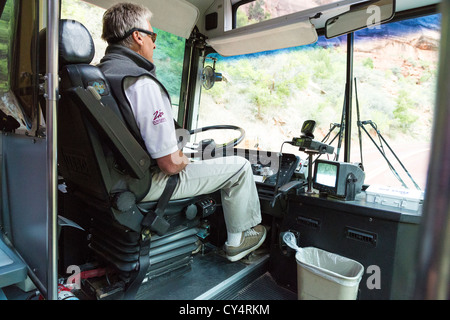 Shuttle bus driver, Zion National Park, Southern Utah, USA Stock Photo ...