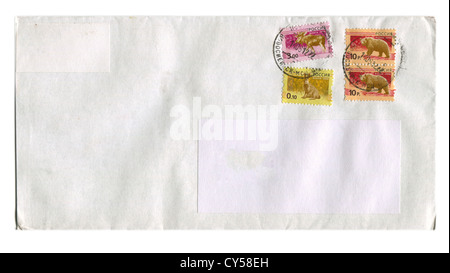 RUSSIA- CIRCA 2012: Mailing envelope with postage stamps dedicated to ...