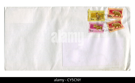 RUSSIA- CIRCA 2012: Mailing envelope with postage stamps dedicated to ...