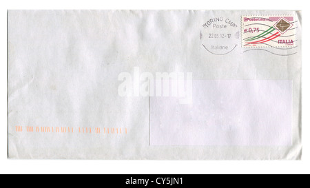 ITALIA - CIRCA 2012: Mailing envelope with postage stamps dedicated to ...