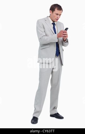businessman reading a text message Stock Photo - Alamy