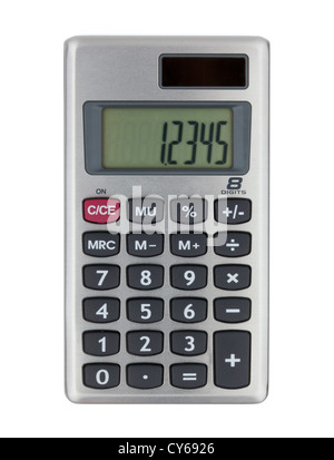 Digital calculator on a white background, top view, isolated (high top ...