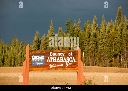 Fort McMurray, Alberta, Canada - Welcome Sign to the Athabasca Tar ...