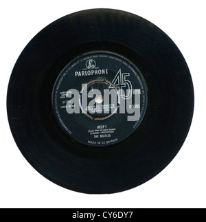 Beatles Help! seven inch single label details Stock Photo - Alamy