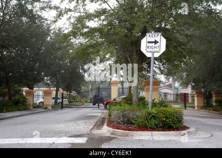closed gates on gated residential community orlando florida usa Stock ...