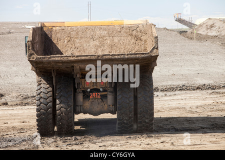 Massive dump trucks by the Syncrude upgrader plant. The tar sands are ...
