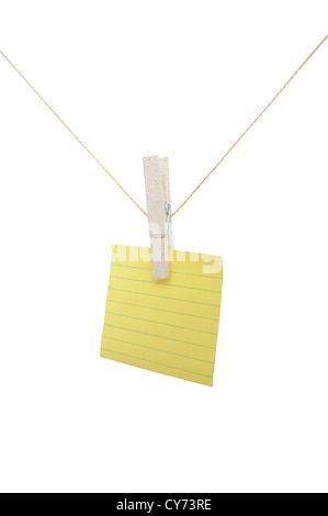 Post-It, blank note and pin, blank, isolated on 100% white background ...