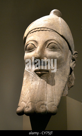 Limestone head of a bearded man Archaic early 6th century B.C. Cypriot ...