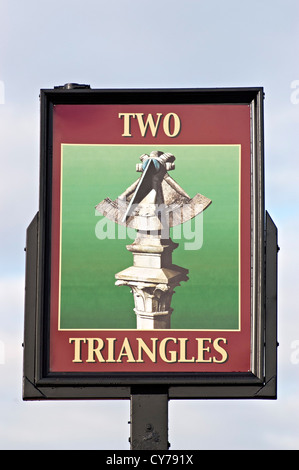 the two triangles bar with ale Beer pumps at the bar Stock Photo - Alamy