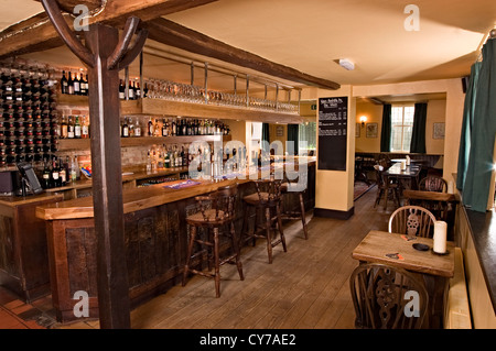 the Harcourt pub bar and beer pumps and stools Stock Photo - Alamy