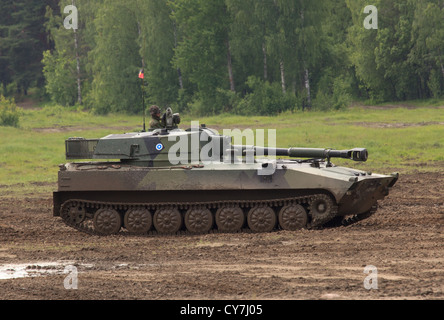 Self-propelled 2S1 howitzer of the Finnish Army crossing a bridge Stock ...