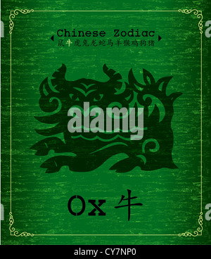 Ox Calligraphy Painting of Chinese Zodiac Animal Stock Photo - Alamy