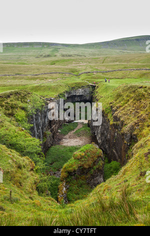 Waterfall at Hull Pot Horton in Ribblesdale North Yorkshire England ...