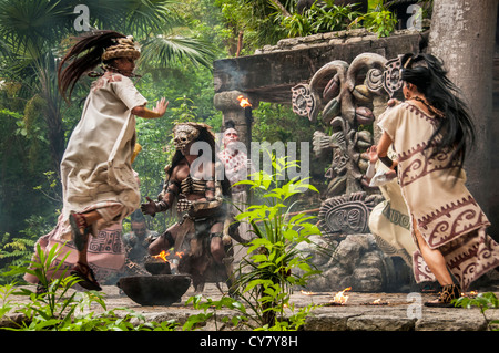 The Maya god “Ek chuah” (God of Cacao) during show “Los Rostros de Ek ...