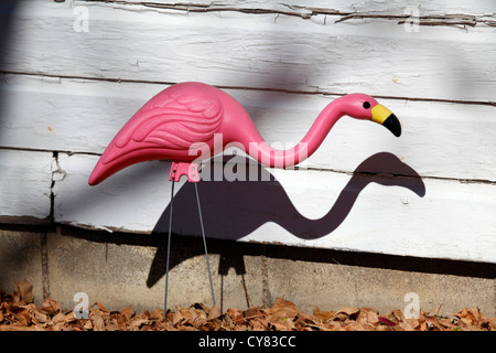 Decorative plastic pink flamingo Stock Photo - Alamy