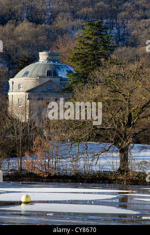 The round house on Belle Isle, a small island on Lake Windermere, taken ...