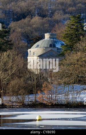 The round house on Belle Isle, a small island on Lake Windermere, taken ...
