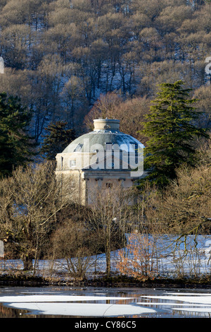 The round house on Belle Isle, a small island on Lake Windermere, taken ...