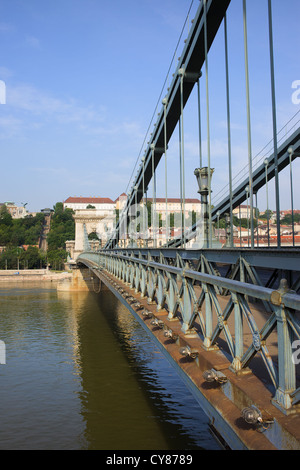 Structure Iron Chain Bridge in Budapest Stock Photo - Alamy