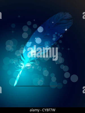 set of smooth blue feather Stock Photo - Alamy