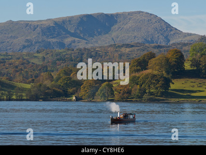 Steam launch on Lake Windermere, Lake District National Park, Cumbria ...