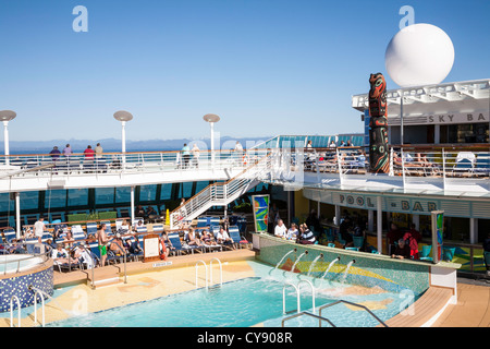 Activity Aboard Cruise Ship Around Pool Stock Photo - Alamy