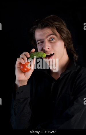 Vegetarian vampire with vegetables, healthy eating concept Stock Photo ...