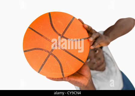Overhead view of basketball player Stock Photo - Alamy
