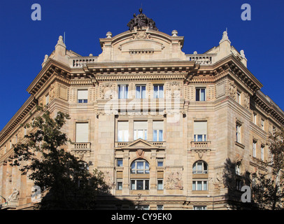 Hungary, Budapest, Hungarian National Bank, architecture detail Stock ...
