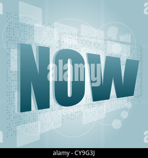 Timeline concept: Time is Now on Digital Data Paper background Stock ...