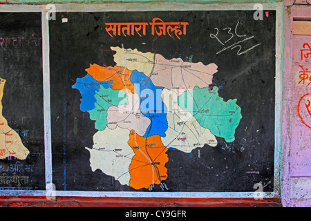 Map of Satara District in Maharashtra, India Stock Photo - Alamy